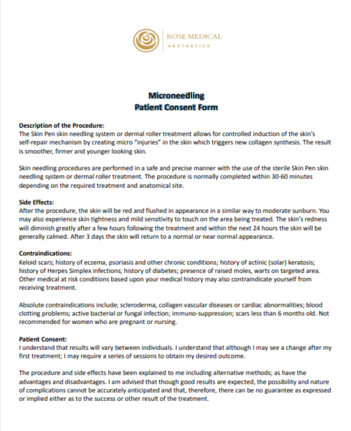 Consents - Rose Medical Aesthetics